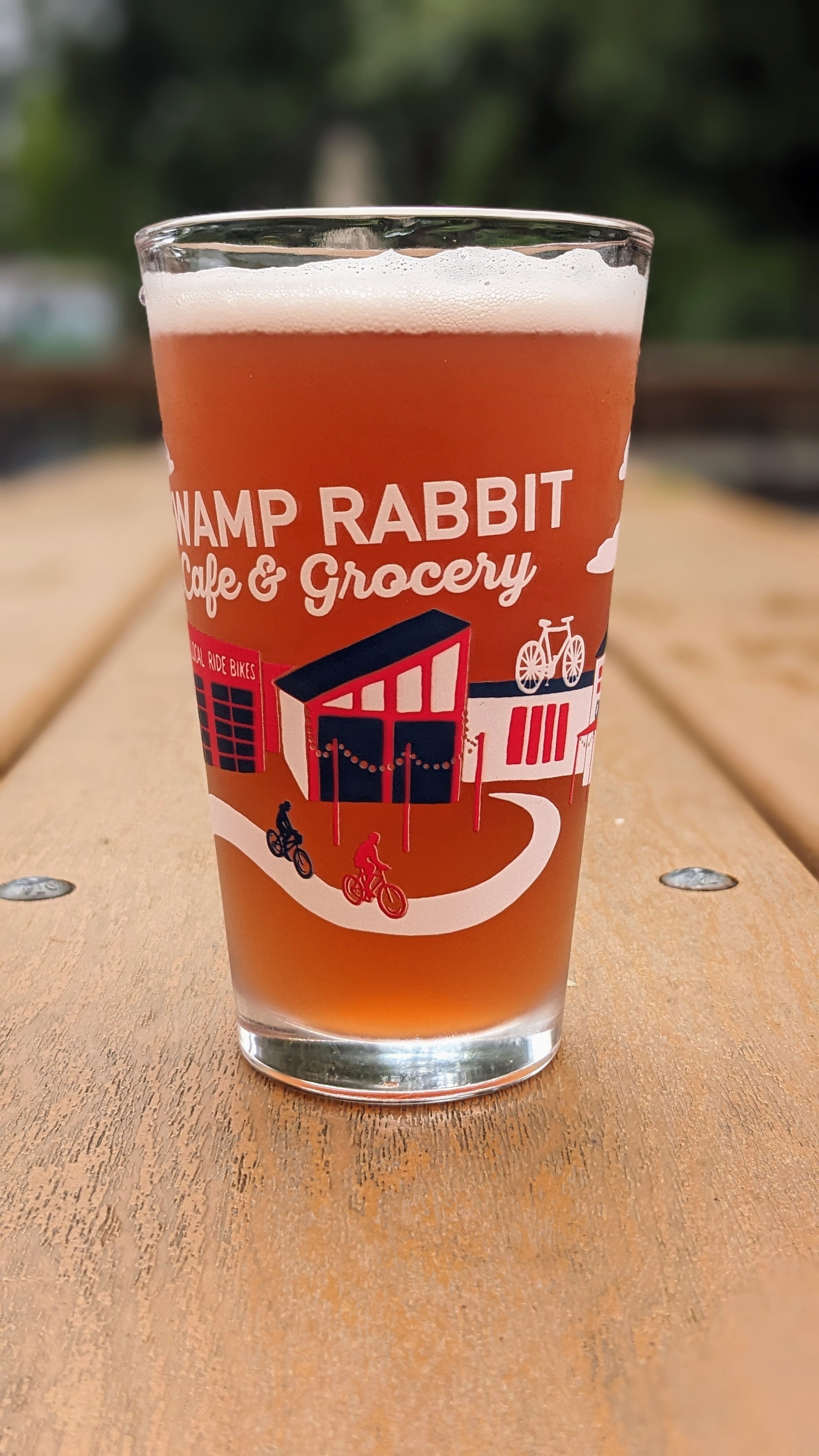 Swamp Rabbit Pint Glass, Wraparound Building Illustration | Swamp ...